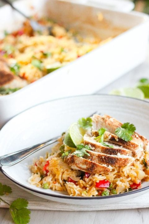 One Pan THAI Chicken and Rice Bake - Delicious on a Dime